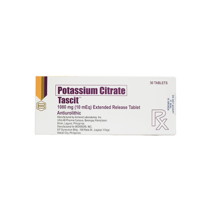 TASCIT Potassium Citrate 1080mg (10mEq) Extended-Release Tablet 30's ...
